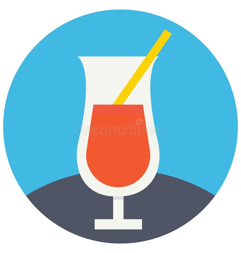 Cocktail Color Isolated Vector Icon that Can Be Easily Modified or Edit ...