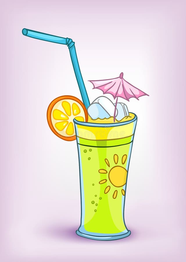 Cocktail De Boissons De Nourriture De Dessin Animé Illustration De