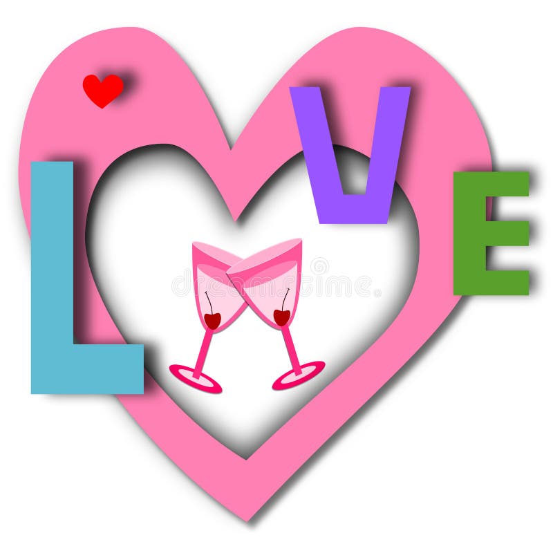 Cocktail do amor ilustração stock. Ilustração de valentina - 66327117