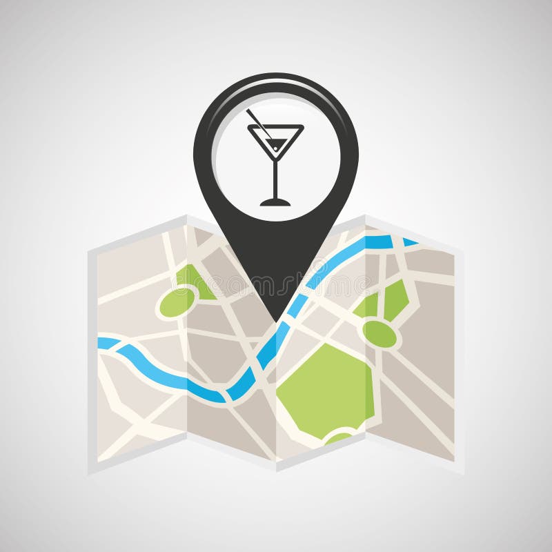 Cocktail Drink Map Pin Pointer Design Stock Vector - Illustration of ...