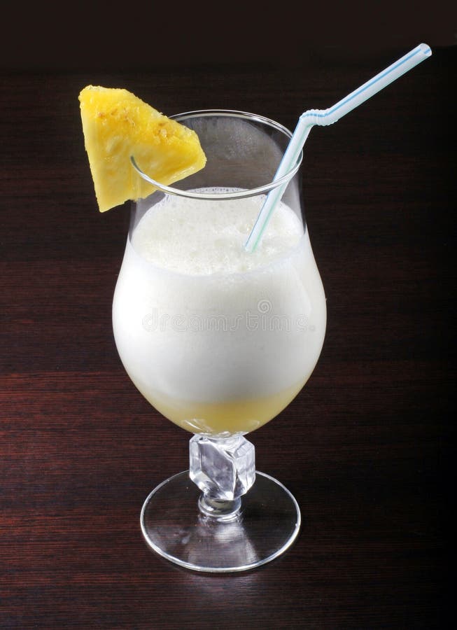 Cocktail Drink with Pineapple Stock Photo - Image of condensation ...