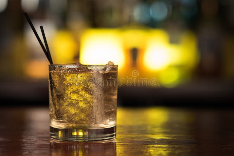 Cocktail Drinks on Bar Table Stock Photo - Image of drinks, cocktail ...