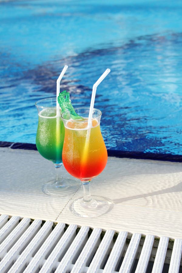 Cocktail Drinks Poolside stock photo. Image of poolside - 69396832