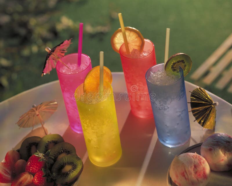 Cocktail drinks on table stock photo. Image of cream - 96426126