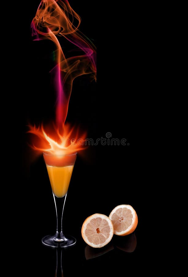 Cocktail fire stock image. Image of warm, alcohol, fruit - 12502135