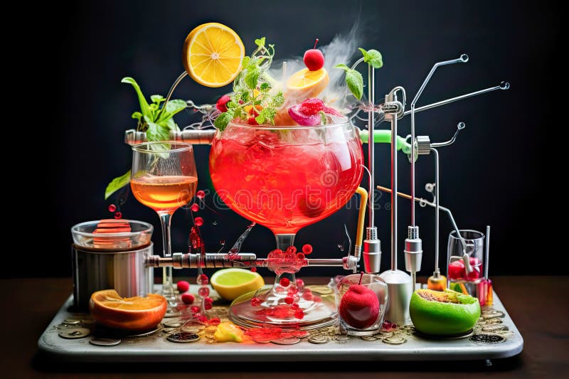 Cocktail food engineering stock illustration. Illustration of martini ...