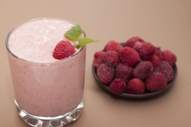 Cocktail of Frozen Raspberry with Yogurt . Stock Image - Image of ...