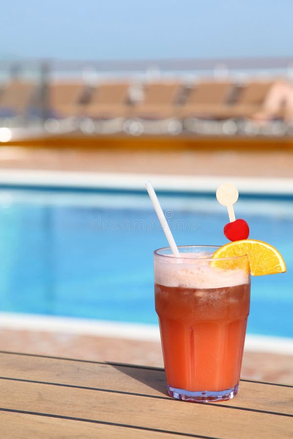 Cocktail with Fruits in Glass on Ship Deck Floor Stock Photo - Image of ...
