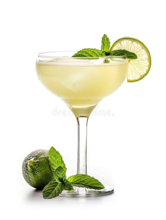 Cocktail Glass with Lime Garnish Stock Photo - Image of service, lime ...