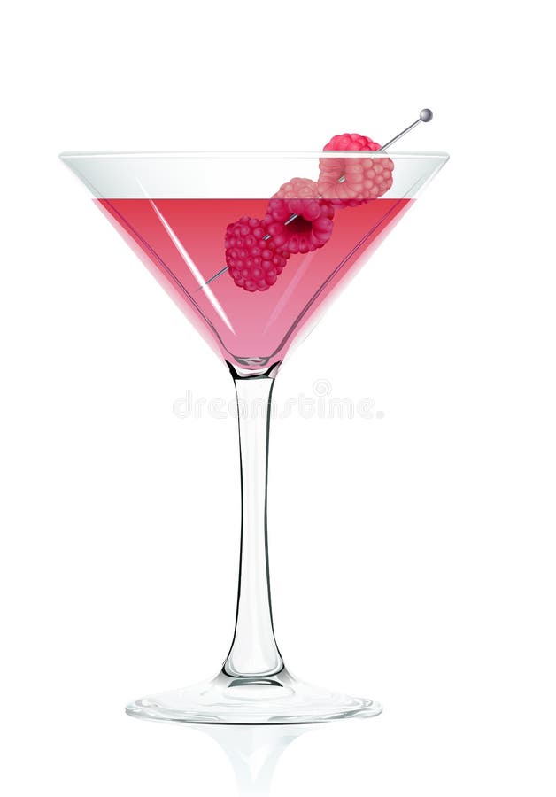 Cocktail Glass of a Raspberry. Stock Vector - Illustration of champagne ...