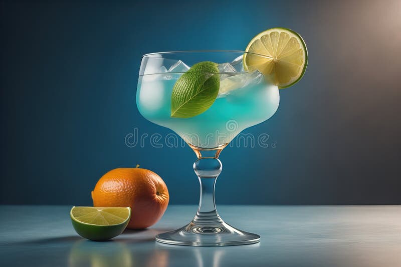 Cocktail Glass Solid Color Background Ai Generative Stock Photos - Free ...