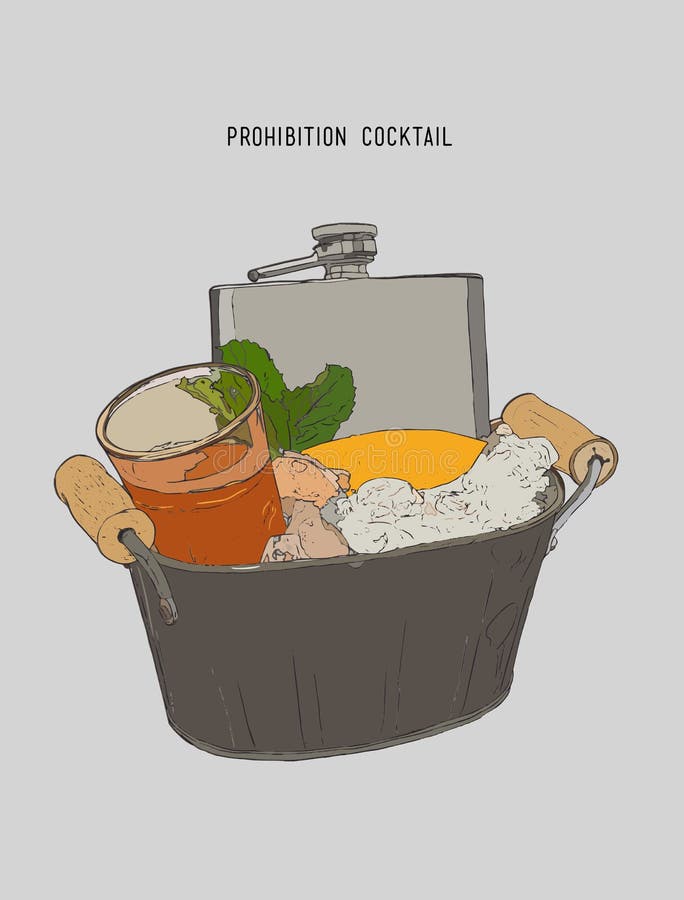 Prohibition Cocktail Hand Draw Stock Illustrations – 4 Prohibition ...