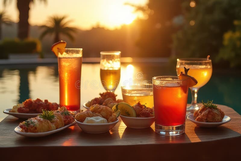 Cocktail Hour Chill Time stock illustration. Illustration of relaxation ...