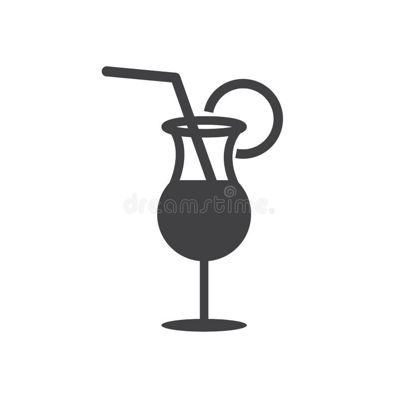 Cocktail Icon, Filled Flat Sign, Solid Glyph Pictogram, Vector ...