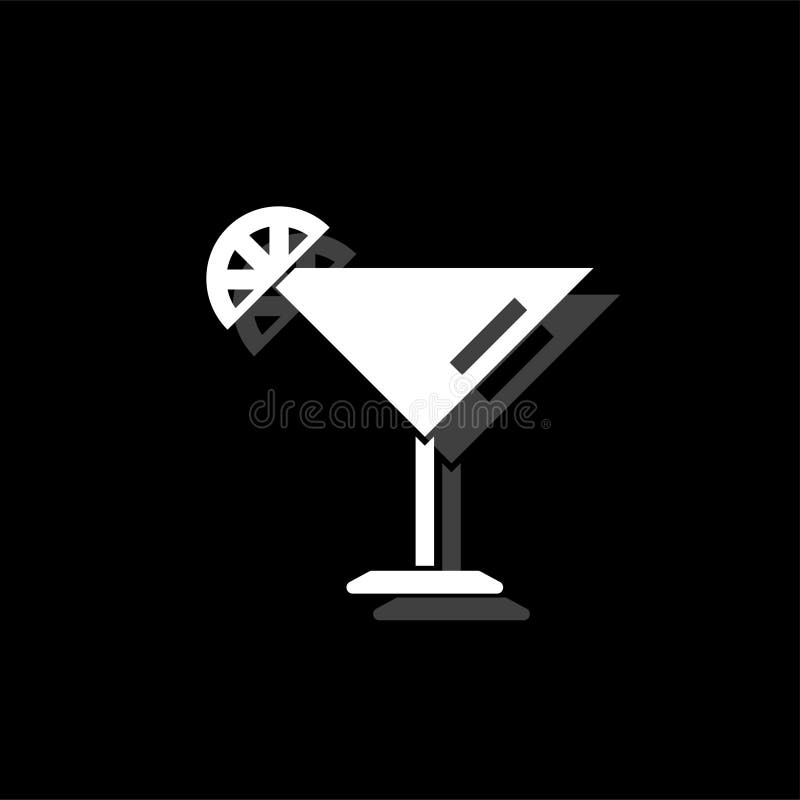 Cocktail icon flat stock illustration. Illustration of icon - 138079326