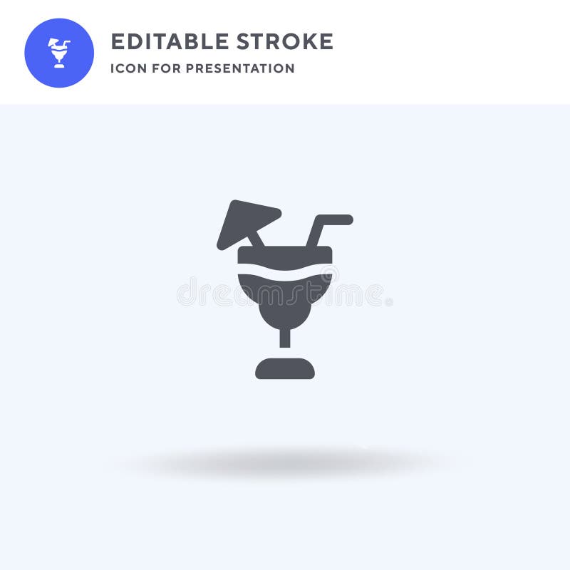 Cocktail Icon Vector, Filled Flat Sign, Solid Pictogram Isolated on ...