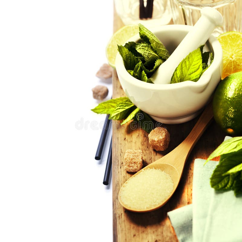 Cocktail ingredients stock photo. Image of food, rustic - 31371518