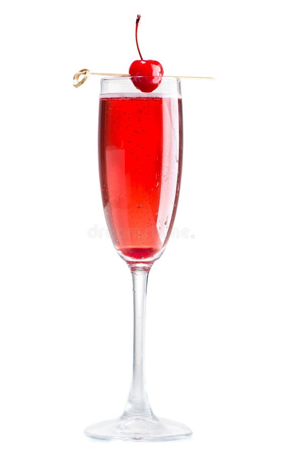 Cocktail Kir Royal Isolated on White Stock Image - Image of juice ...