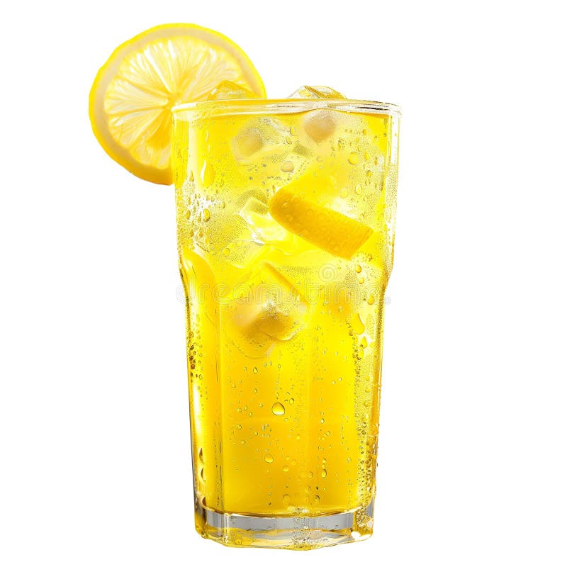 Cocktail or Lemonade with Lemon, Basil and Lime Isolated on White ...