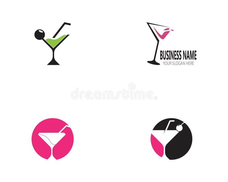 Cocktail Logo Vector Template Illustration Stock Vector - Illustration ...