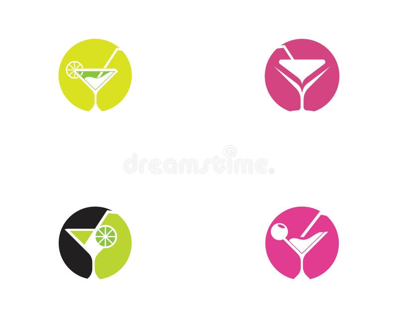 Cocktail Logo Vector Template Illustration Stock Vector - Illustration ...