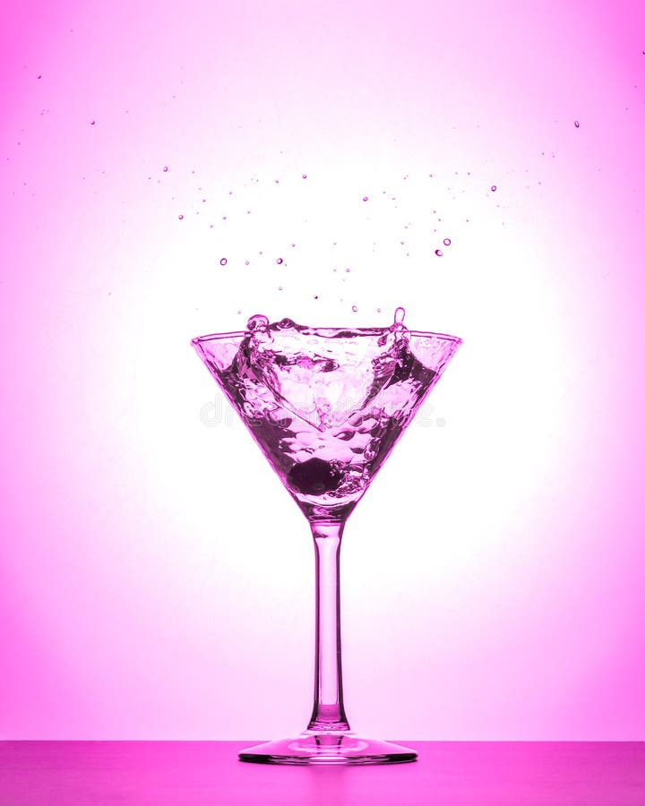 Cocktail Martini Glass Splash on White and Blue Gradient Background ...