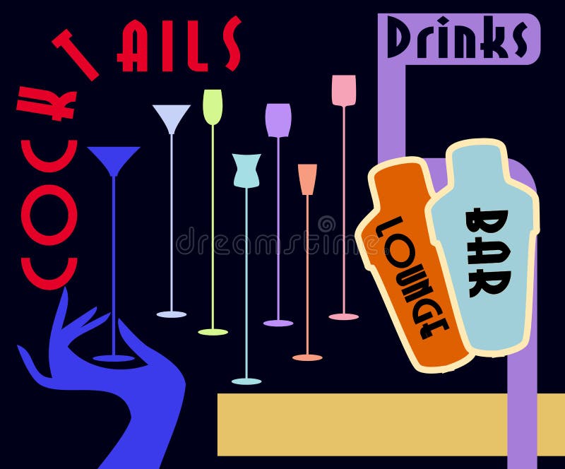 Cocktail menu stock vector. Illustration of metal, stars - 27549749