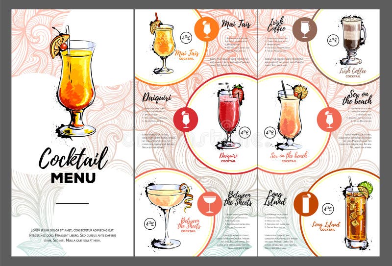 Cocktail menu design stock vector. Illustration of island - 81104496