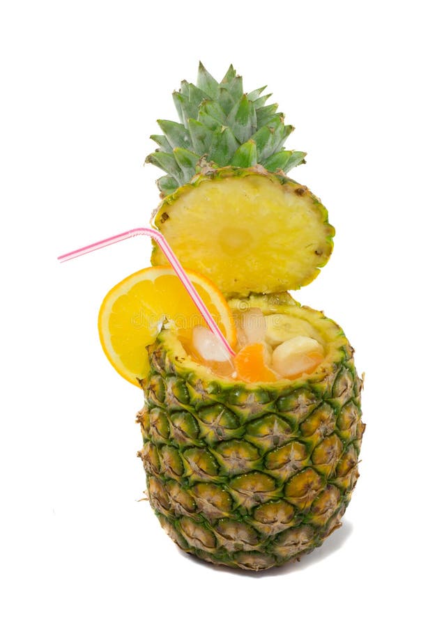 Cocktail Met Ananas Als Kop 2 Stock Afbeelding - Image of versier, pret ...