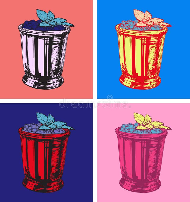Cocktail Mint Julep for the Derby Hand Drawing Vector Illustration ...