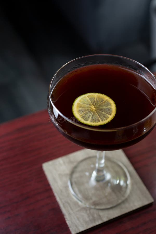 Cocktail Modern Martini Glass Stock Photo - Image of garnish, shelf ...