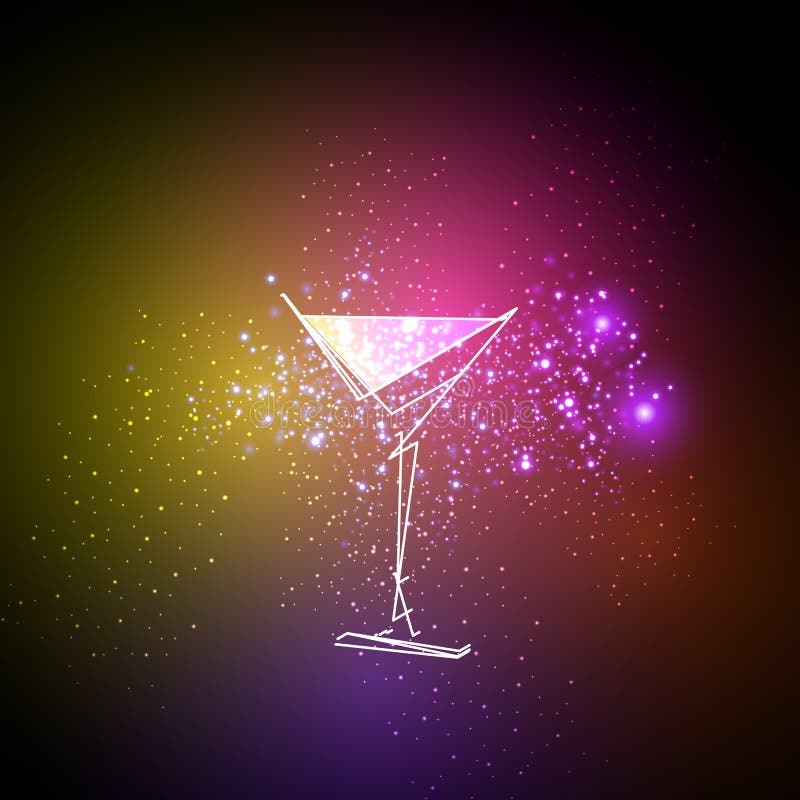 Cocktail Neon Design Menu Background Stock Vector - Illustration of ...