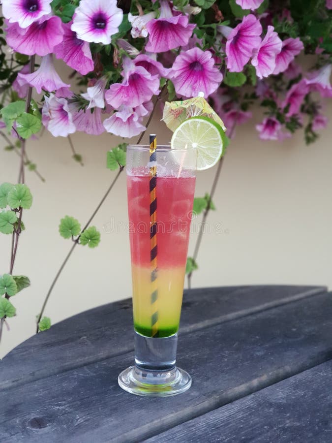 Cocktail on an Outdoor Table. Stock Image - Image of party, table ...