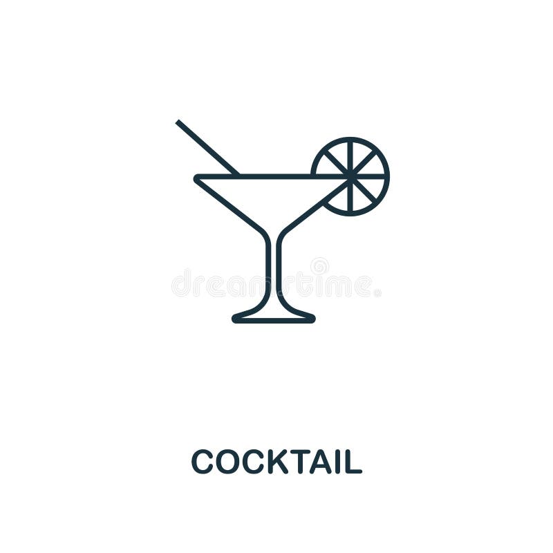 Cocktail Outline Sketch on White Background Stock Illustration ...
