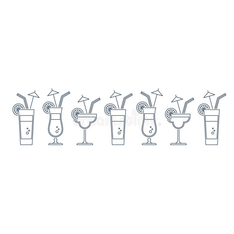 Cocktail Party Alcohol Drinks Stock Vector Illustration Of Highball