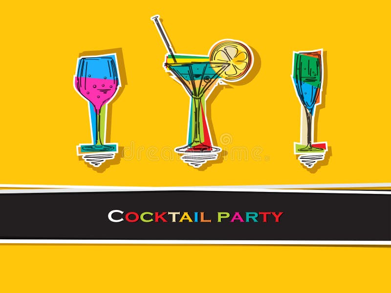 Cocktail party card stock vector. Illustration of styled - 33181775