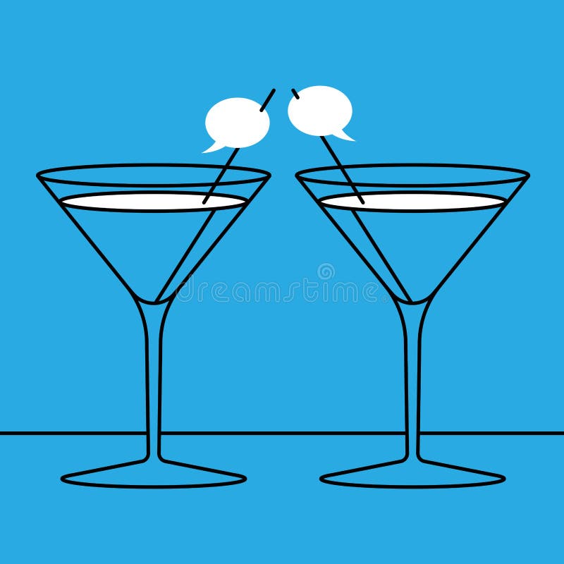 Cocktail Party Conversation. Stock Vector - Illustration of idle, glass ...