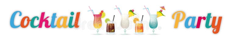 Cocktail Party Header stock illustration. Illustration of alcoholic ...