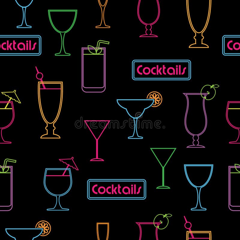 Seamless cocktail pattern stock vector. Illustration of seamless - 13259368