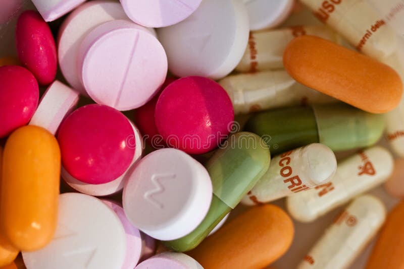 Cocktail of pills stock image. Image of drug, medicine - 13234147