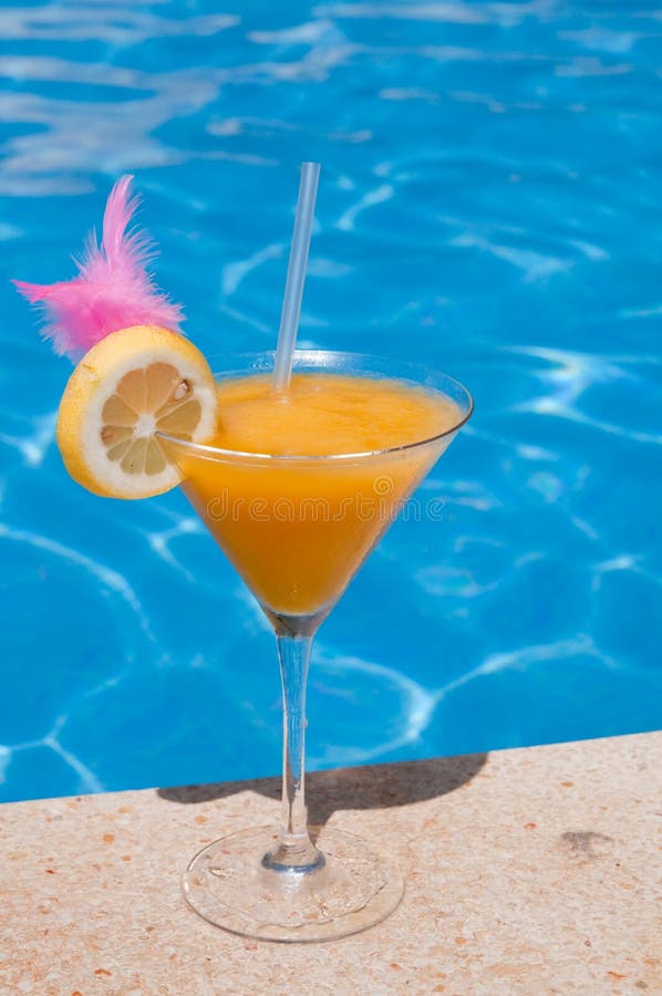 Cocktail by the pool stock image. Image of drink, relaxation - 26088153