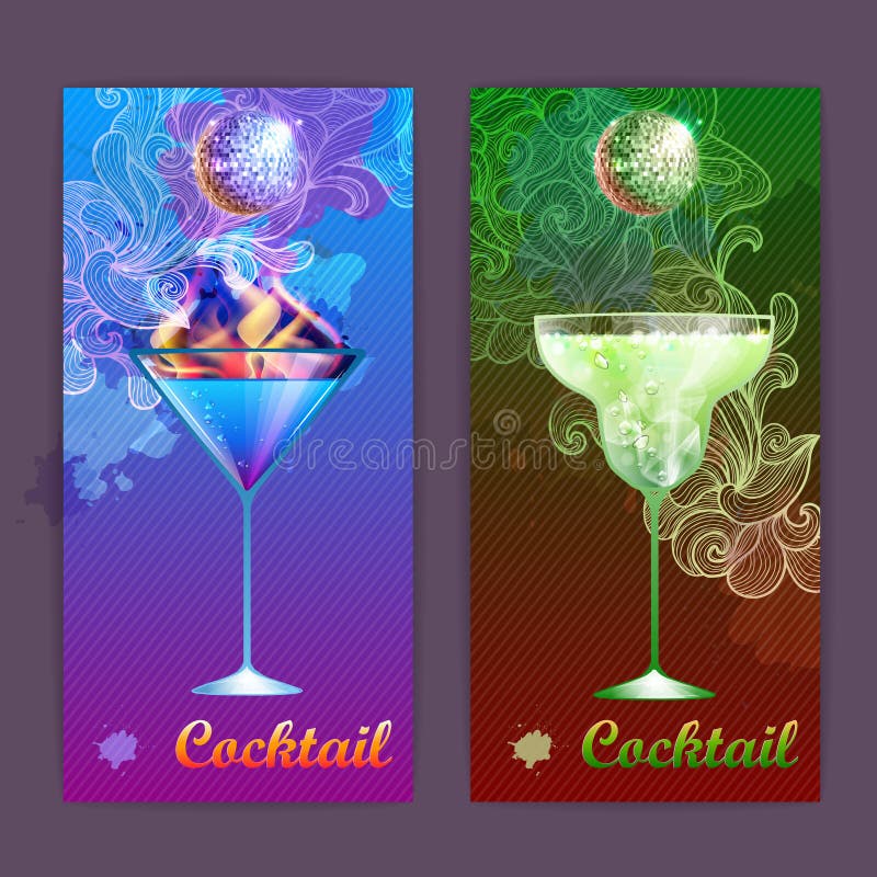 Cocktail Poster. Disco Background Stock Vector - Illustration of ball ...