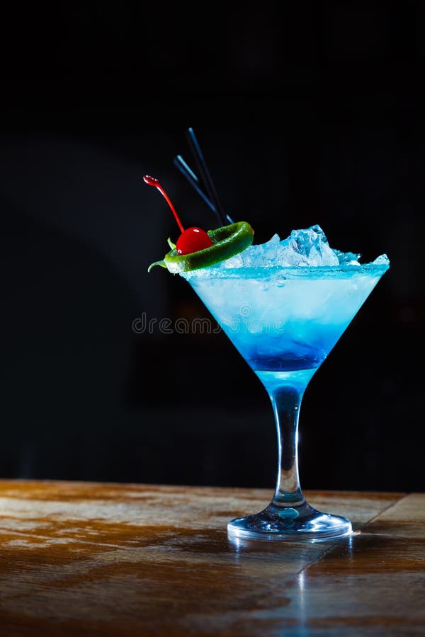 Cocktail stock image. Image of bokeh, blue, full, close - 135793479