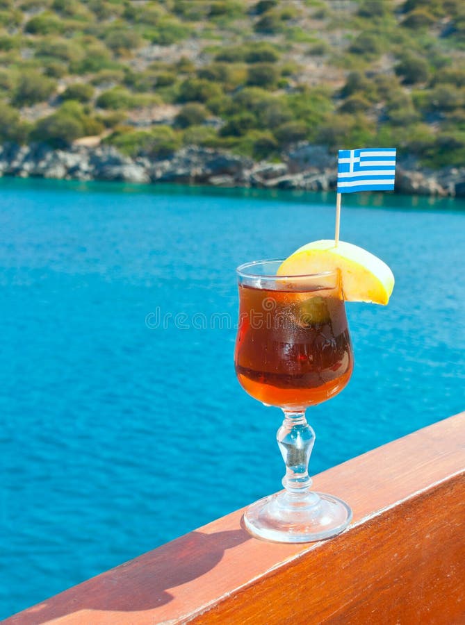 Greece Vacations: Cocktail on the Yacht Stock Photo - Image of ...