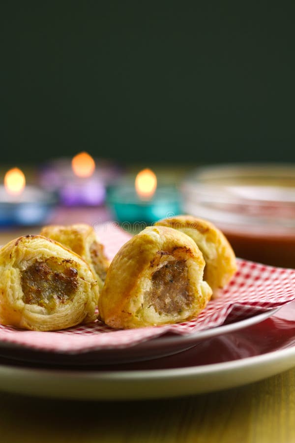 Cocktail sausage rolls stock photo. Image of candle, food - 42061826