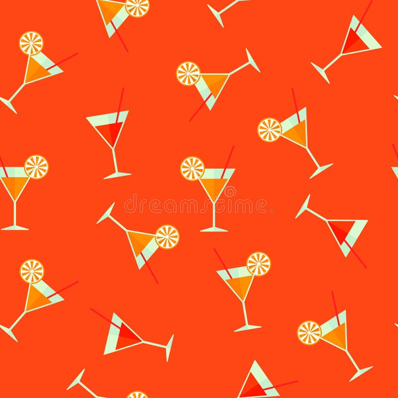 Cocktail Seamless Pattern Background Stock Vector - Illustration of ...