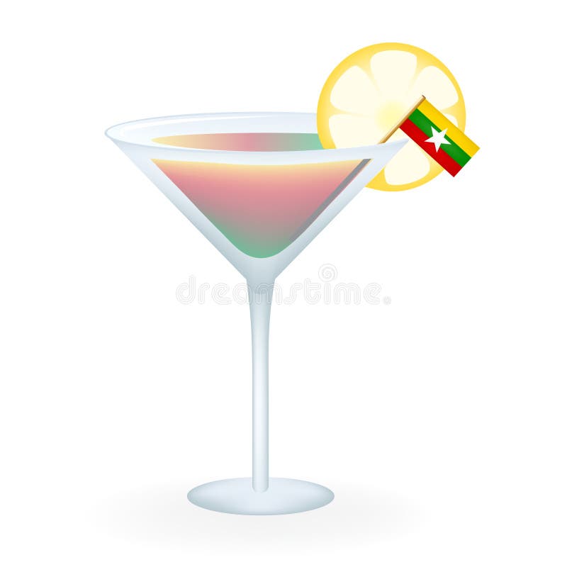 Myanmar Cocktail stock illustration. Illustration of asia - 104367127