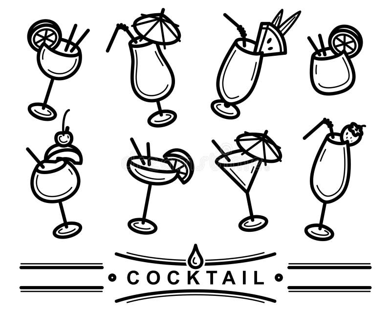 Cocktail Set. Collection Icon Cocktails Stock Illustration ...