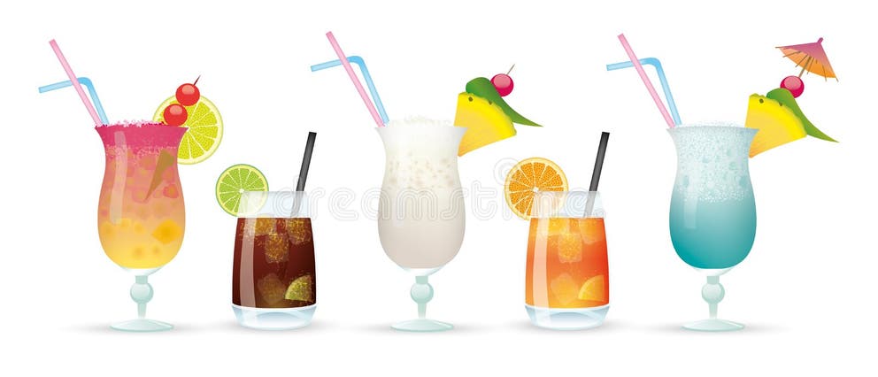 Cocktail Set Header stock vector. Illustration of colada - 74949963