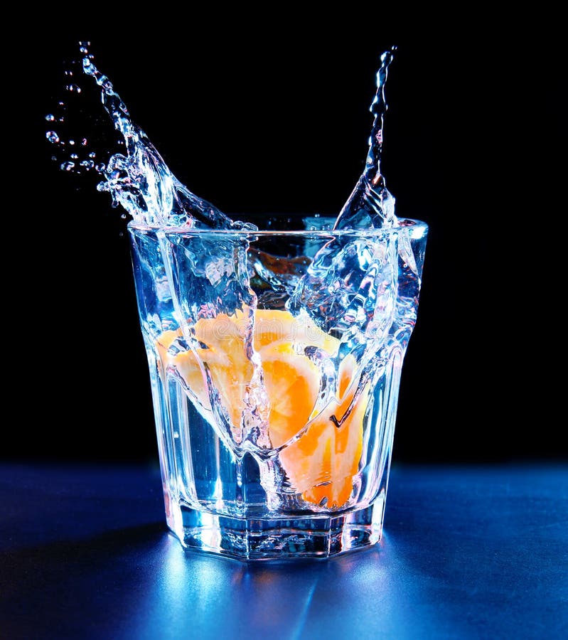 Cocktail with Splash on Dark Background Stock Image - Image of ...